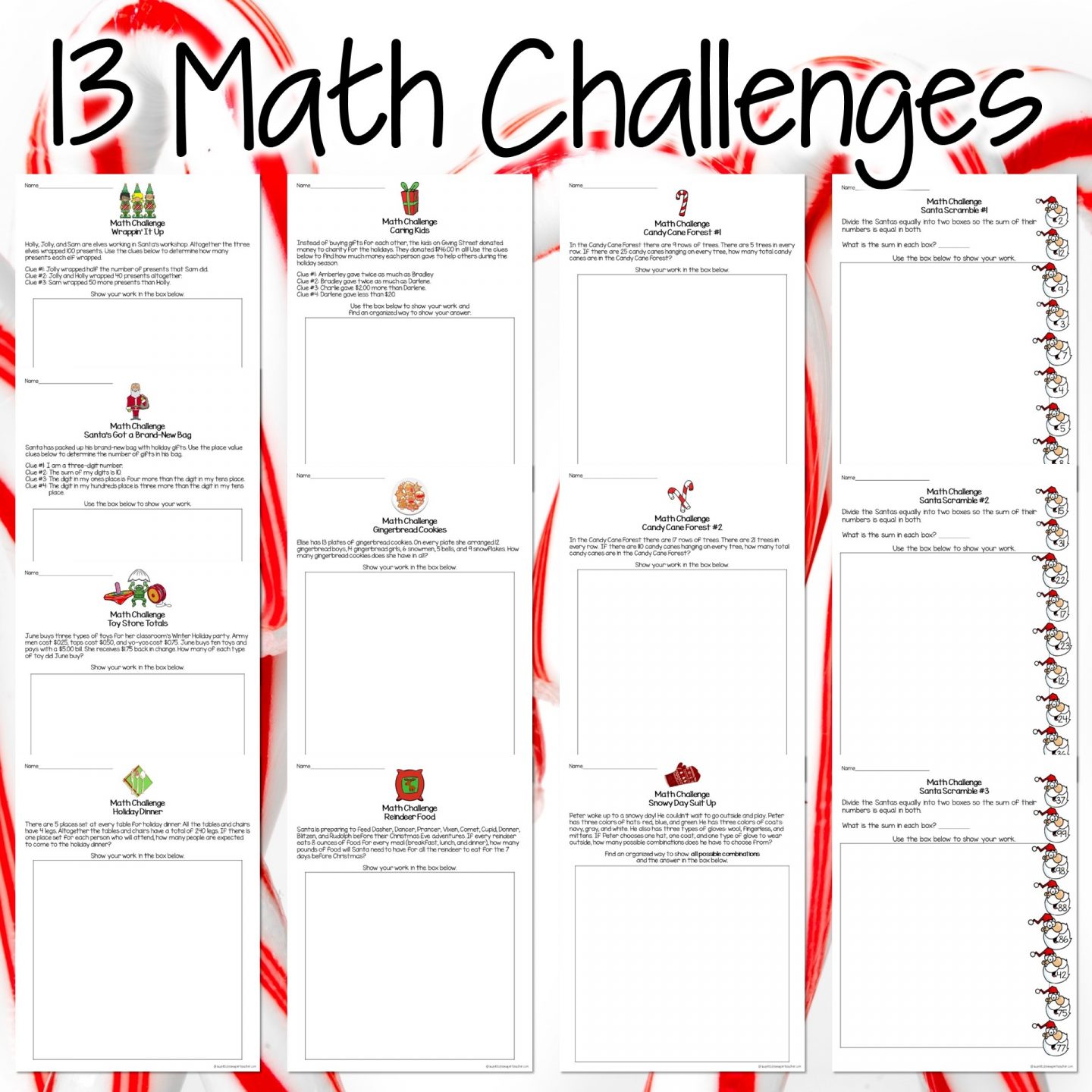 Christmas Math Challenges & Brainteasers
