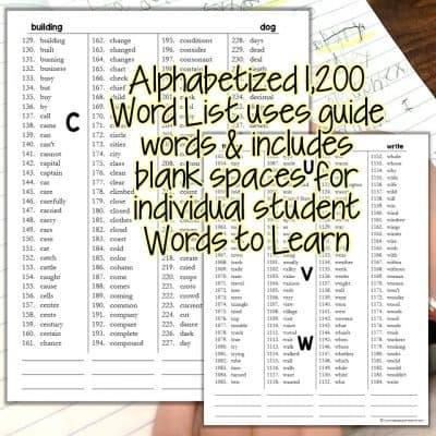 Printable Student Dictionary