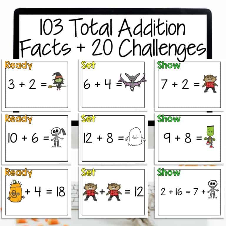 Ready, Set, Show! Halloween Addition Facts