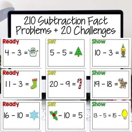 Ready, Set, Show! Christmas Subtraction Facts