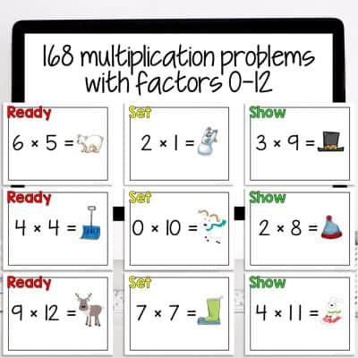 Ready, Set, Show! Winter Multiplication Facts