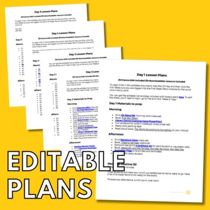 First Week of School Plans for 3rd Grade Teachers